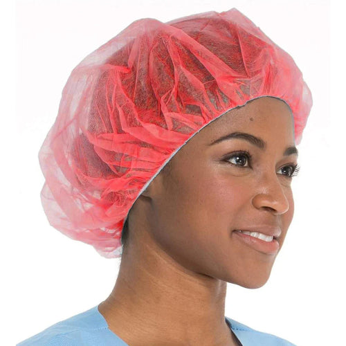 Polypropylene Bouffant Caps - 21" - Case of 1,000 Pieces, White, Blue ...