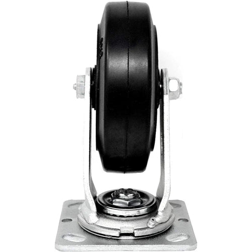 Heavy Duty 6-Inch Plate Casters - Set of 4 Swivel Rubber Mold on Steel ...