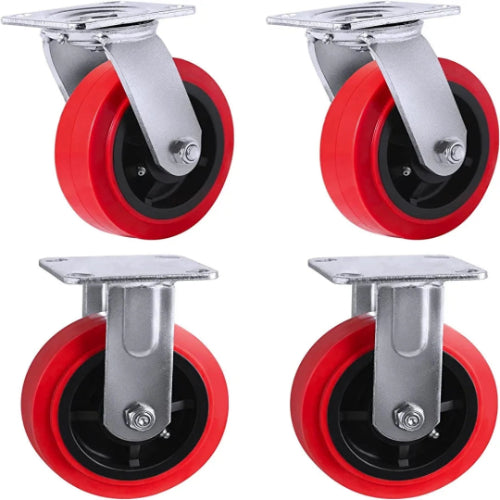 Heavy-Duty 5" Caster Wheels - 4 Pack Set with 3000 lbs Total Capacity ...