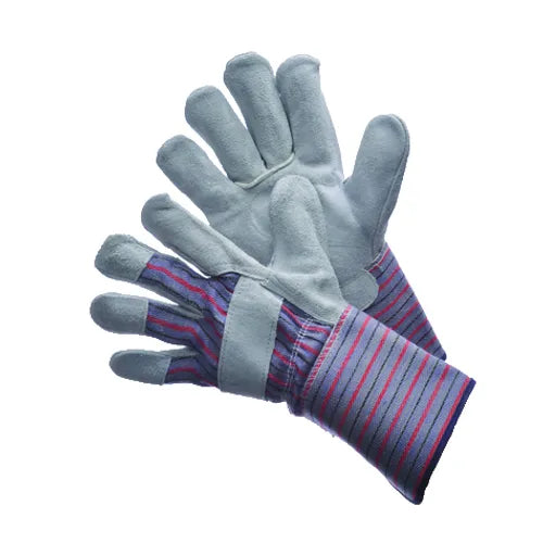 LEATHER PALM SAFETY CUFF,SHOULDER SPLIT PALM, 4 1/2" GAUNLET HI DENSIT ...